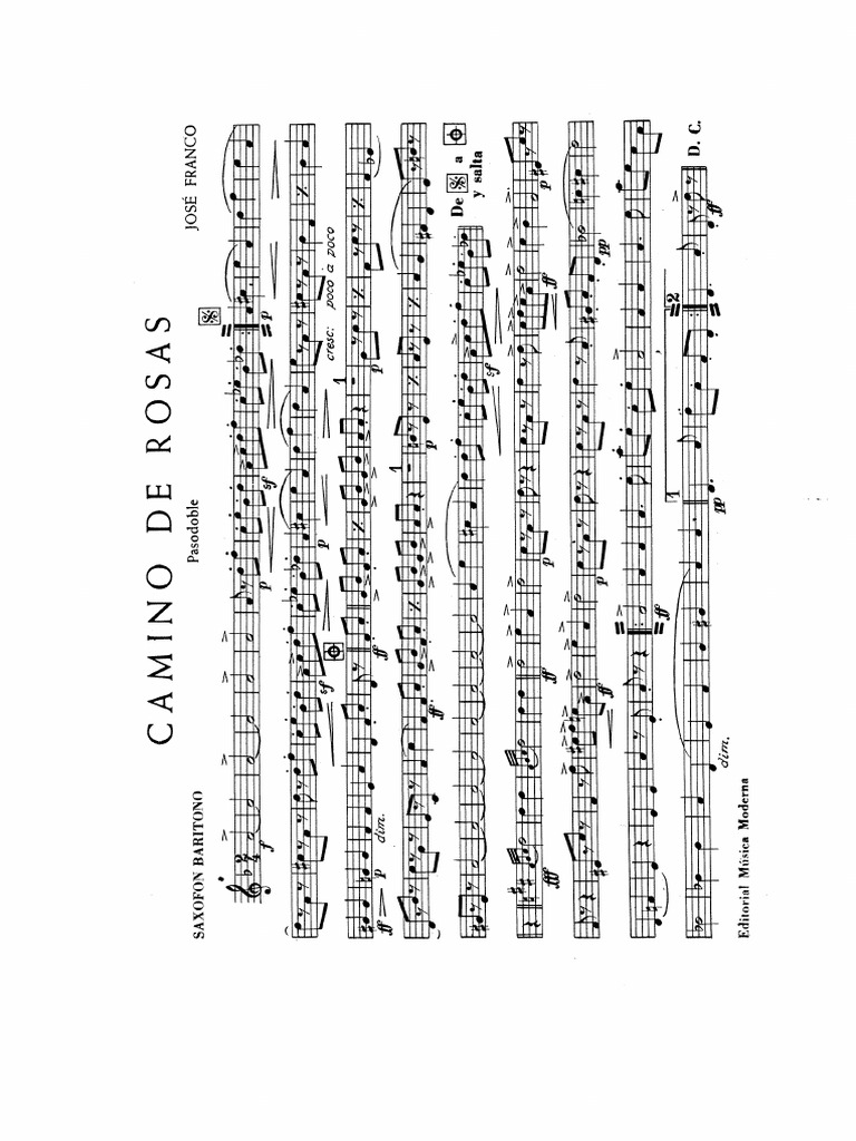 Camino de Rosas - 05. SAXOFON BARITONO (Para Trompa Mi b) | PDF