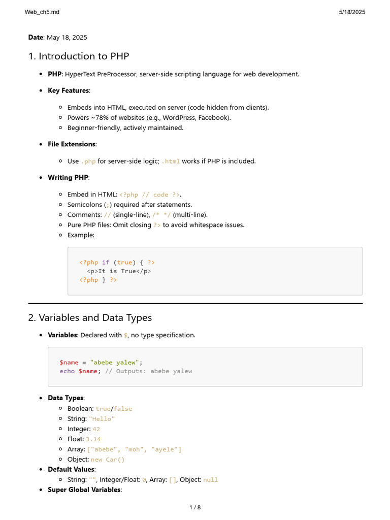 Web_ch5 | PDF | Php | Http Cookie