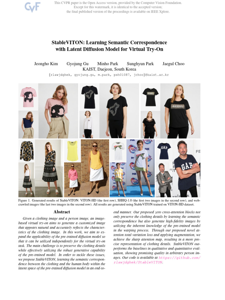 Kim StableVITON Learning Semantic Correspondence With Latent Diffusion Model for Virtual CVPR ...