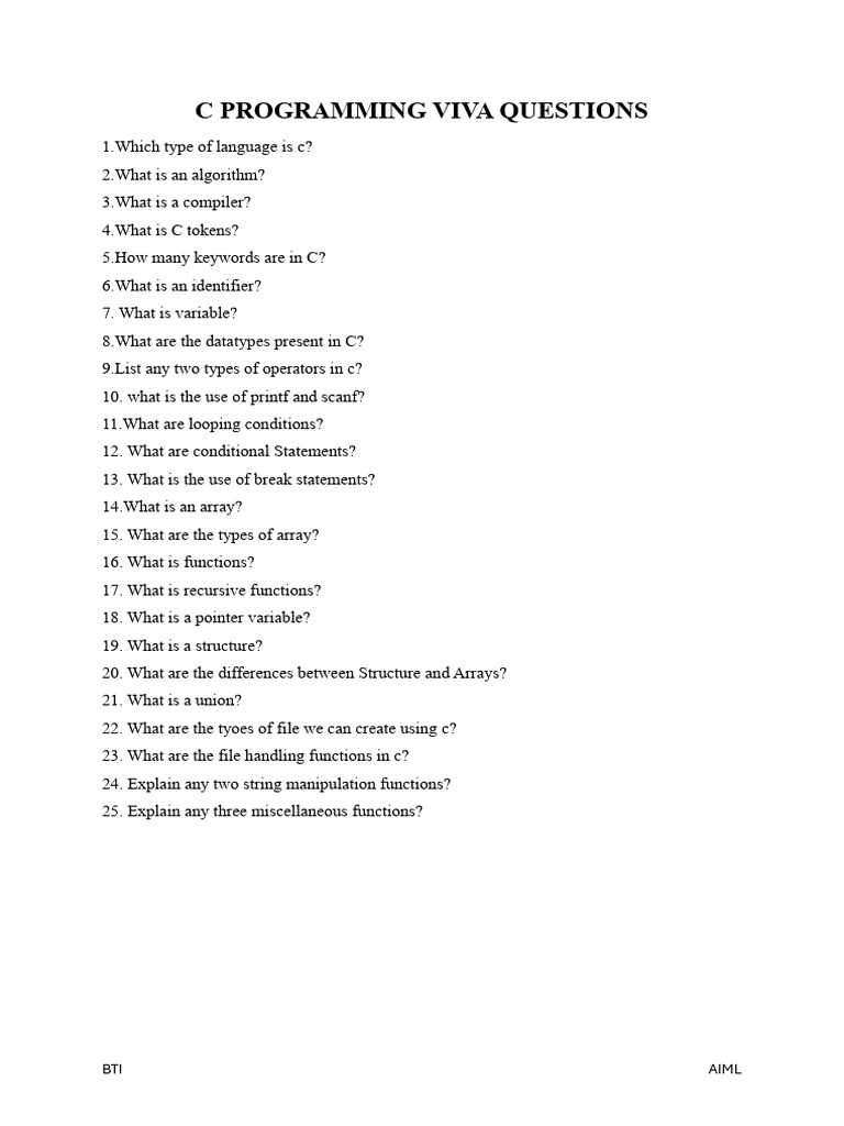 Viva Questions | PDF