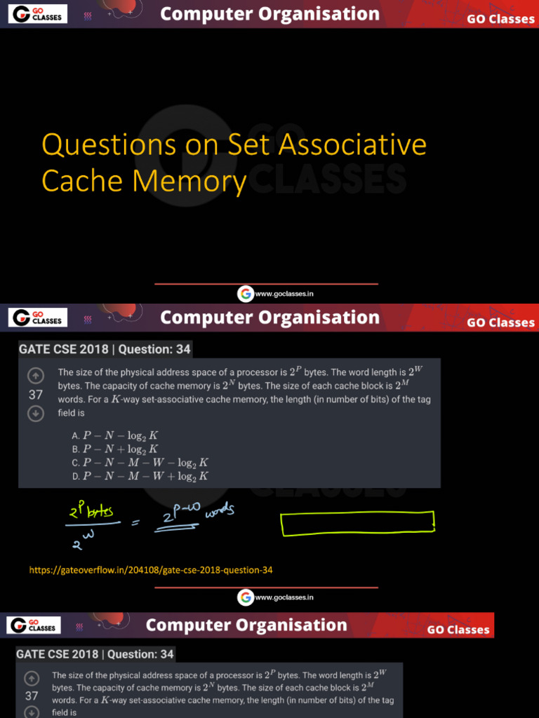 Questions On Set Associative Memory and Fully Associative Memory | PDF