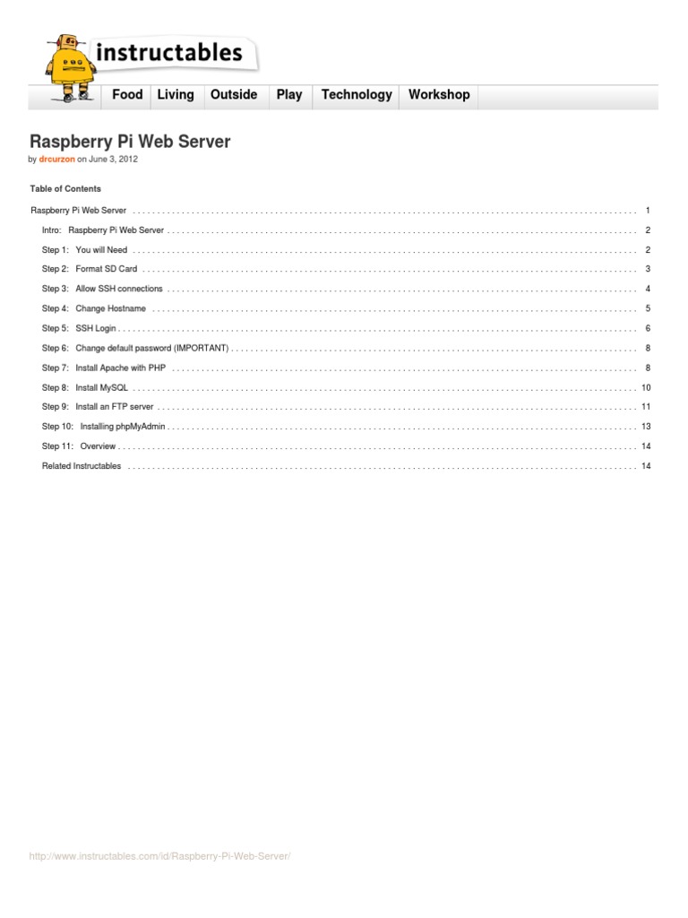 Raspberry Pi Web Server Pdf File Transfer Protocol Web Server