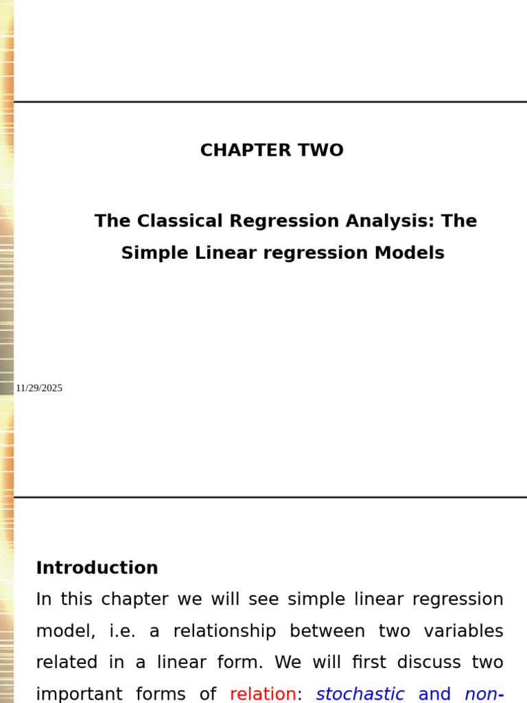 Simple Linear Regression Models Explained | PDF | Ordinary Least ...