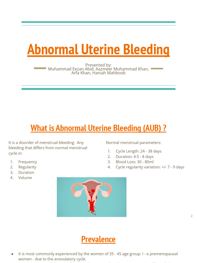 Abnormal Uterine Bleeding | PDF | Menstrual Cycle | Uterus