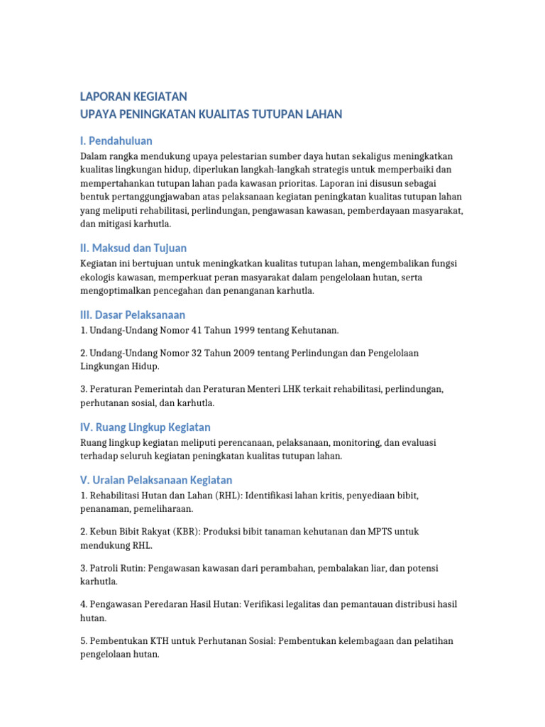 Peningkatan Kualitas Tutupan Lahan Hutan | PDF