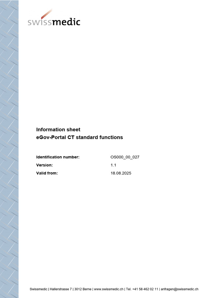 OS000!00!027e MB Swissmedic Portal Standard Funktionen KLV | PDF ...