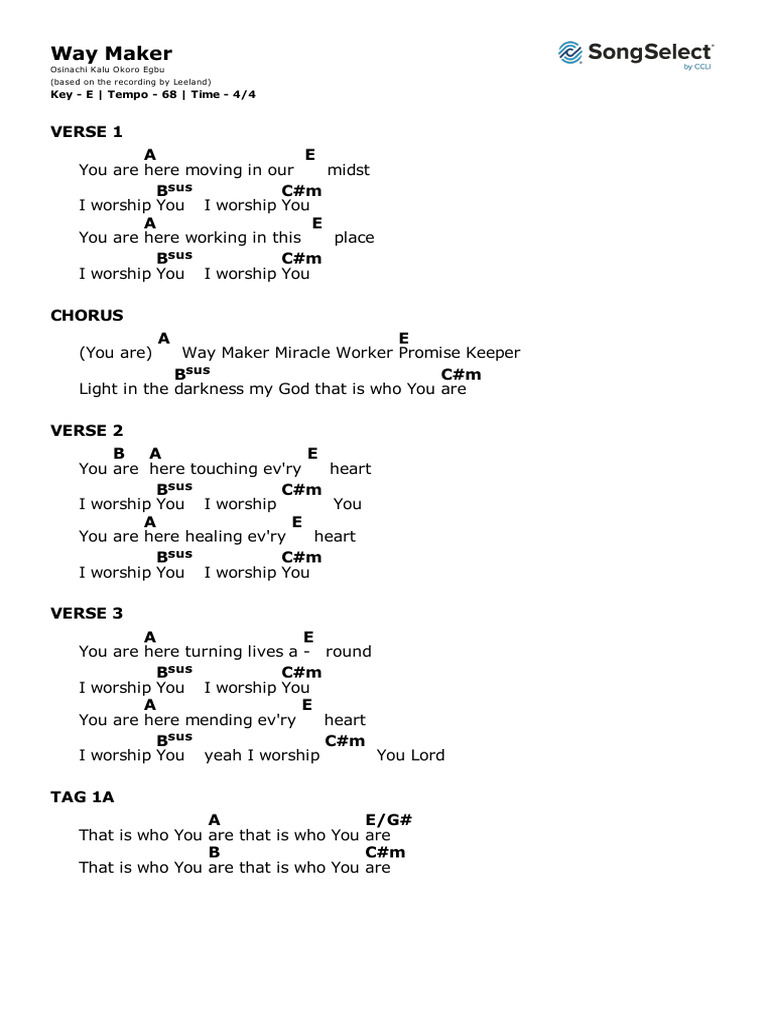 way-maker-E | PDF