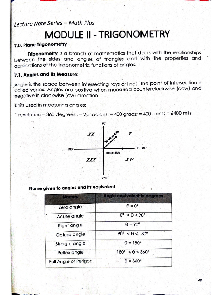 Plane Trigonometry | PDF