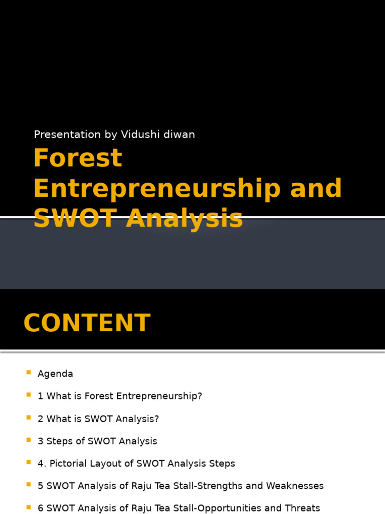 Forest Entrepreneurship and SWOT Analysis | PDF | Swot Analysis ...