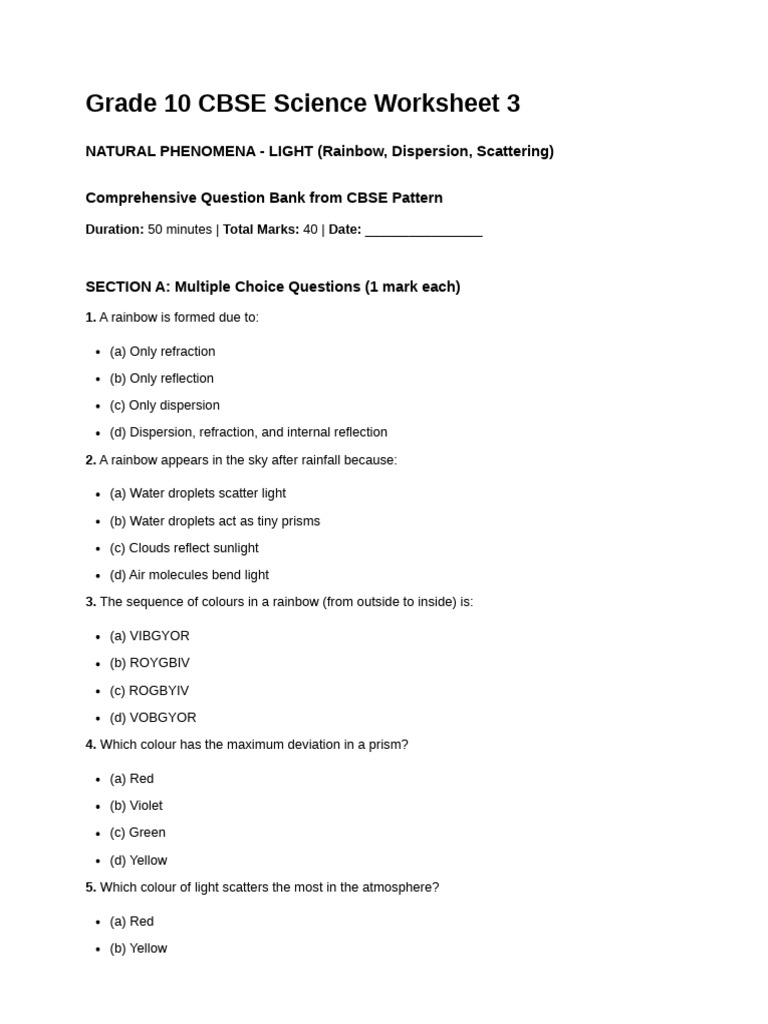 Natural Phenomena Light | PDF | Rainbow | Optics