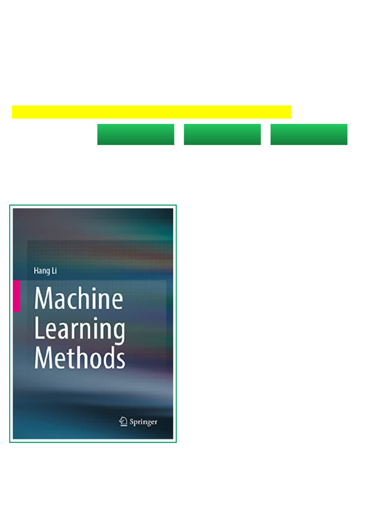 (Ebook) Machine Learning Methods by Hang Li ISBN 9789819939169 ...