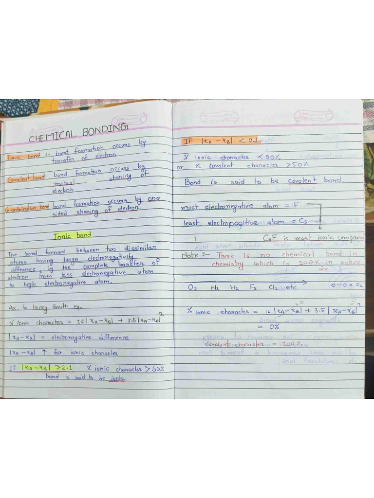 Chemical Bonding Notes For Neet and Jee | PDF