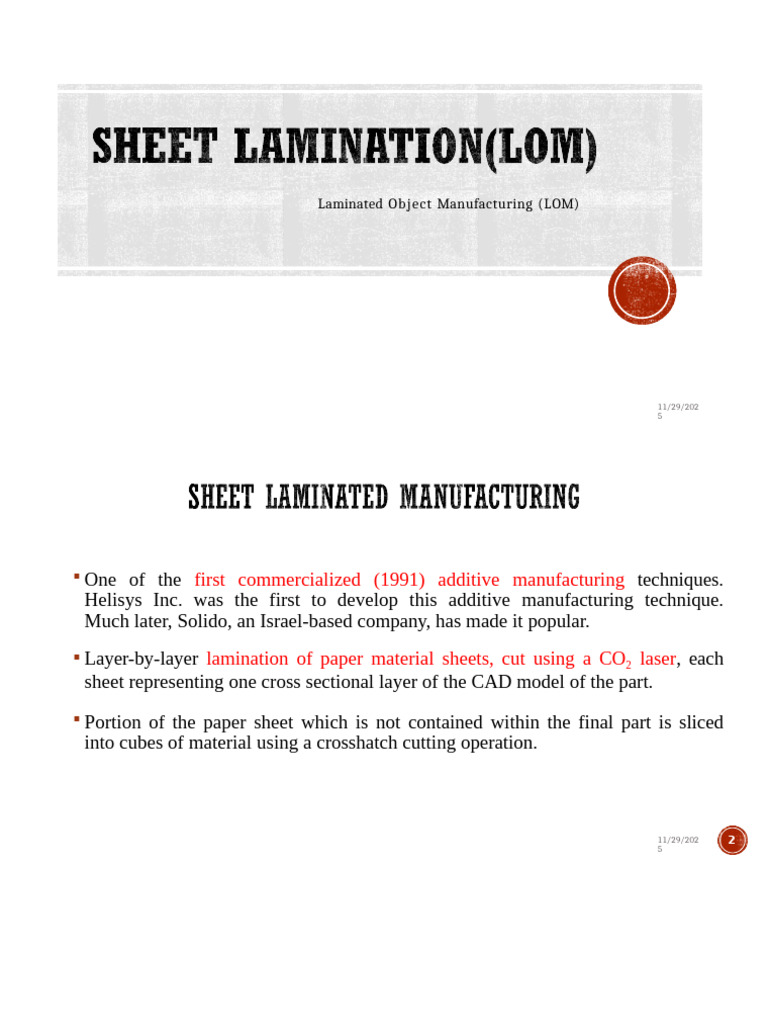Unit 3C - Sheet Lamination AM Processes | PDF | Lamination | Construction