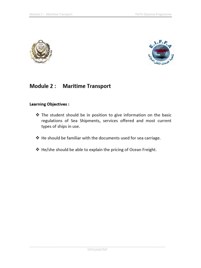 Module 2-Maritime Transport - Student Handout | PDF | Port ...