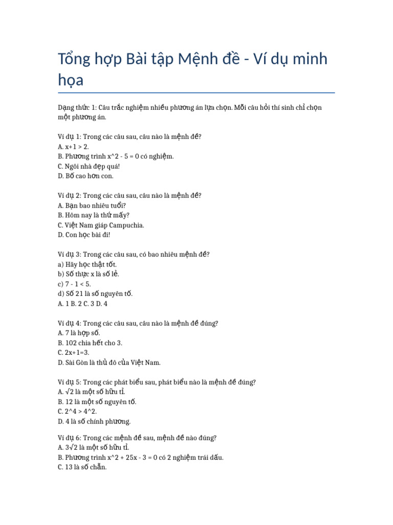 Tong Hop Menh de | PDF