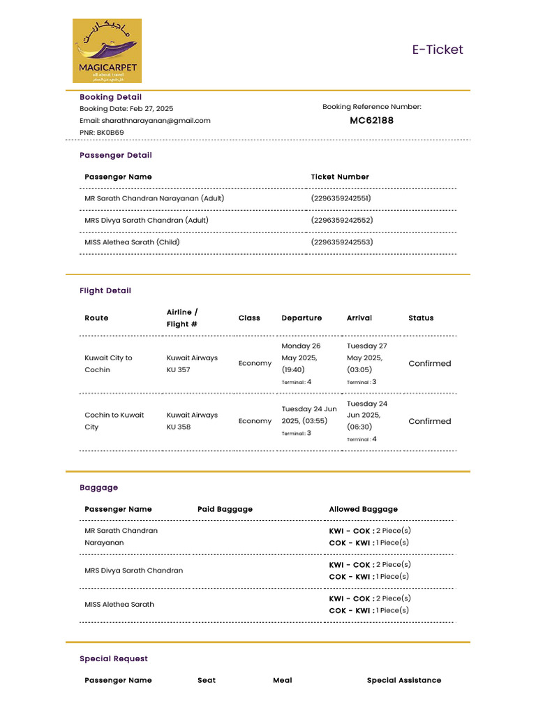 Flight ETicketMC62188#52059 | PDF | Transport | Civil Aviation