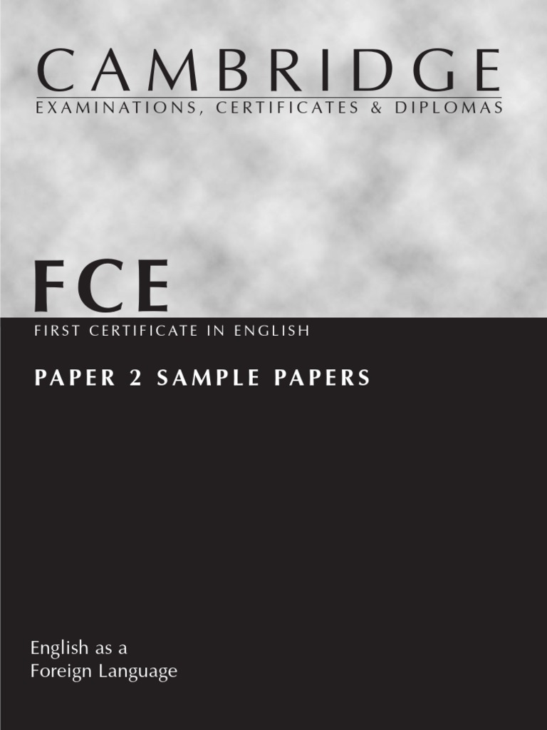 FCE Writing Sample Paper Overview | PDF | English Language | Vocabulary