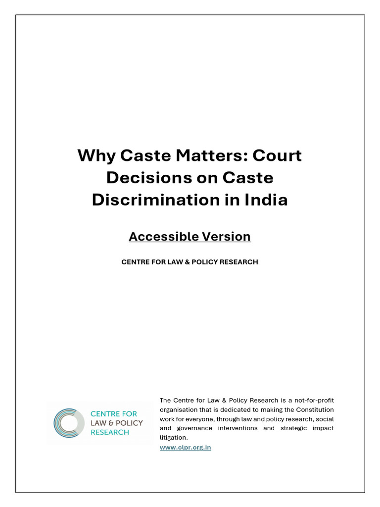 WHY CASTE MATTERS Resource Book Accessible | PDF | Dalit | Justice