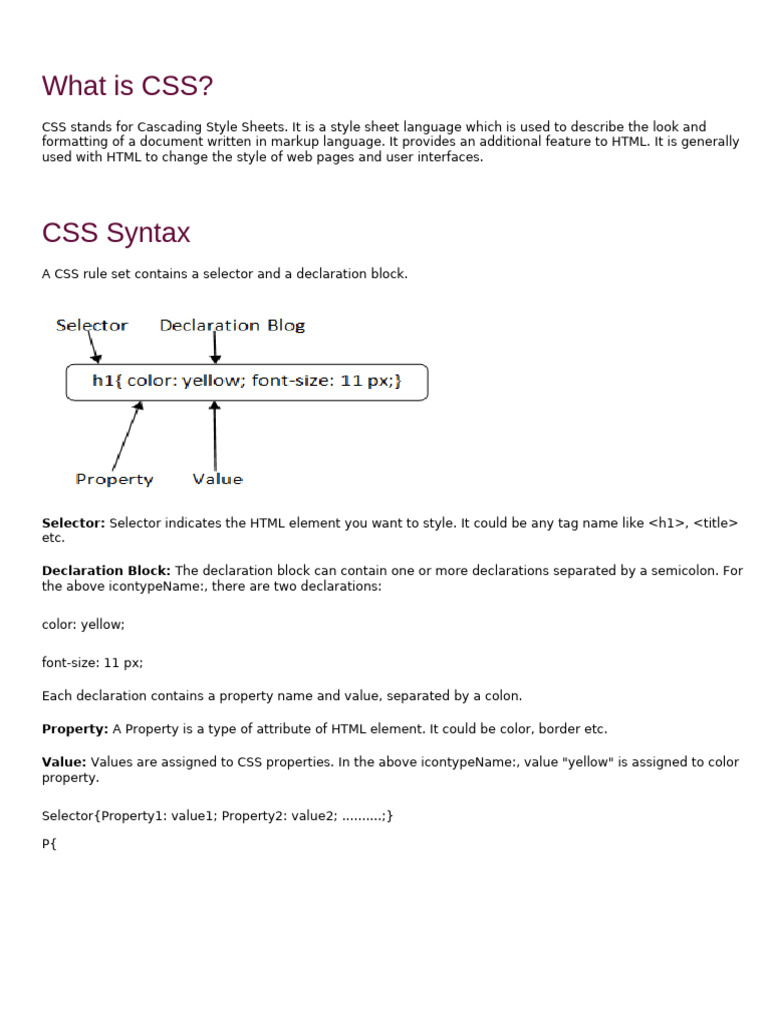 What is CSS | PDF | Html Element | Html