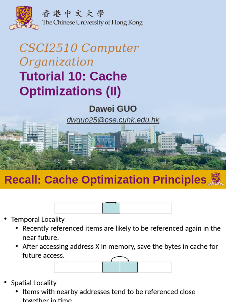 Tut10 Cache Optimizations (II) | PDF | Computer Engineering | Software Engineering