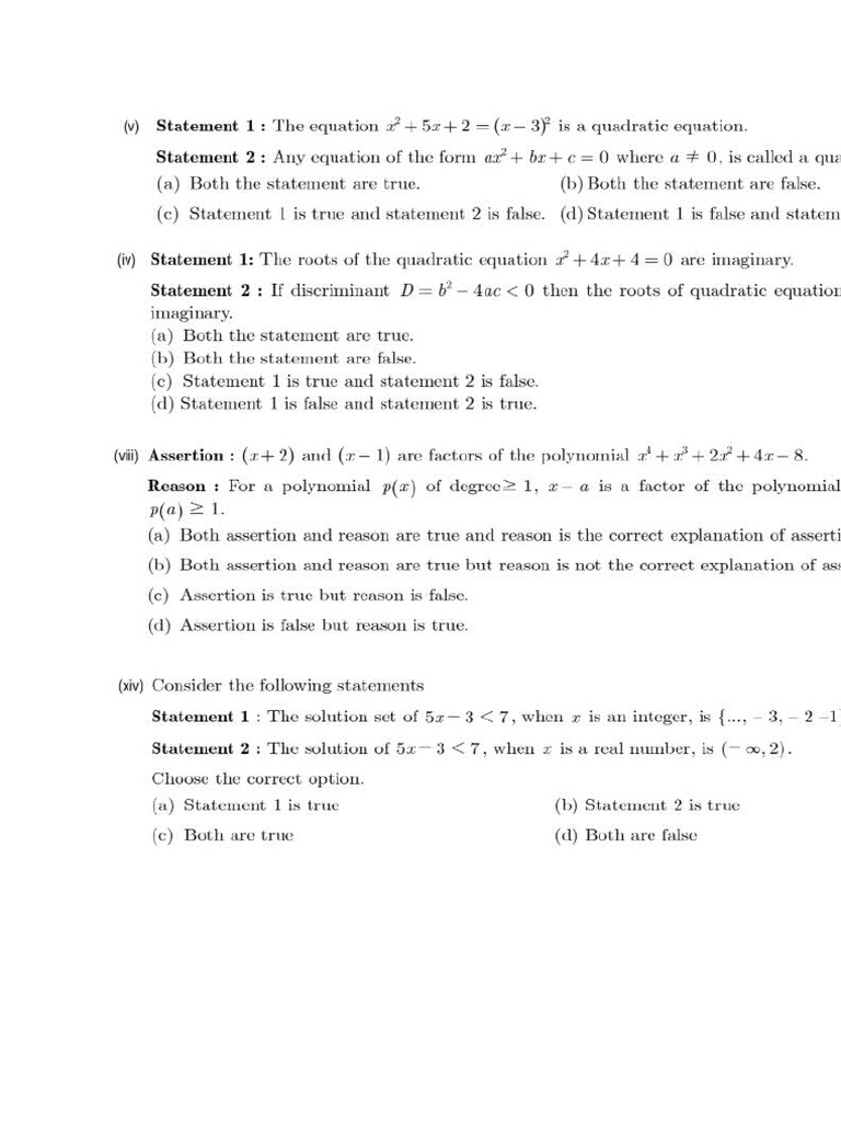 Assertion Reasoning | PDF