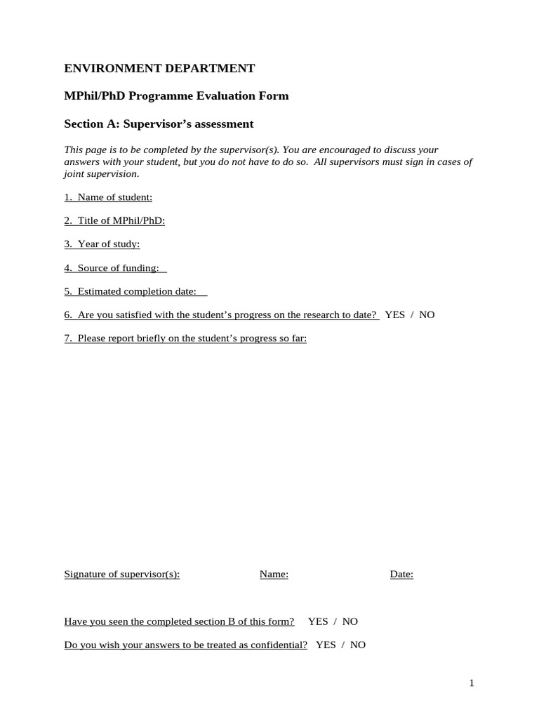 MPhil/PhD Evaluation Form Guide | PDF | Doctor Of Philosophy | Chess Theory
