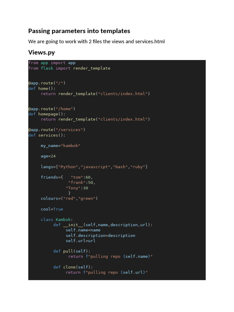 Passing Parameters Into Templates Note 2 Pdf