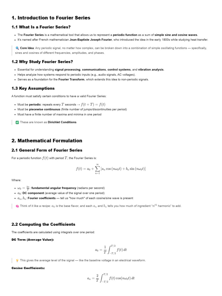 Fourier Serious | PDF | Fourier Series | Sine Wave