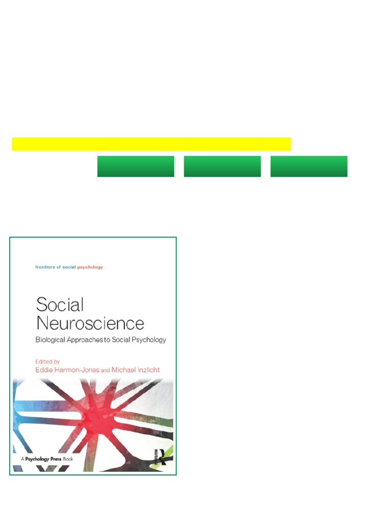 (Ebook) Social Neuroscience: Biological Approaches to Social Psychology by Eddie Harmon-Jones ...