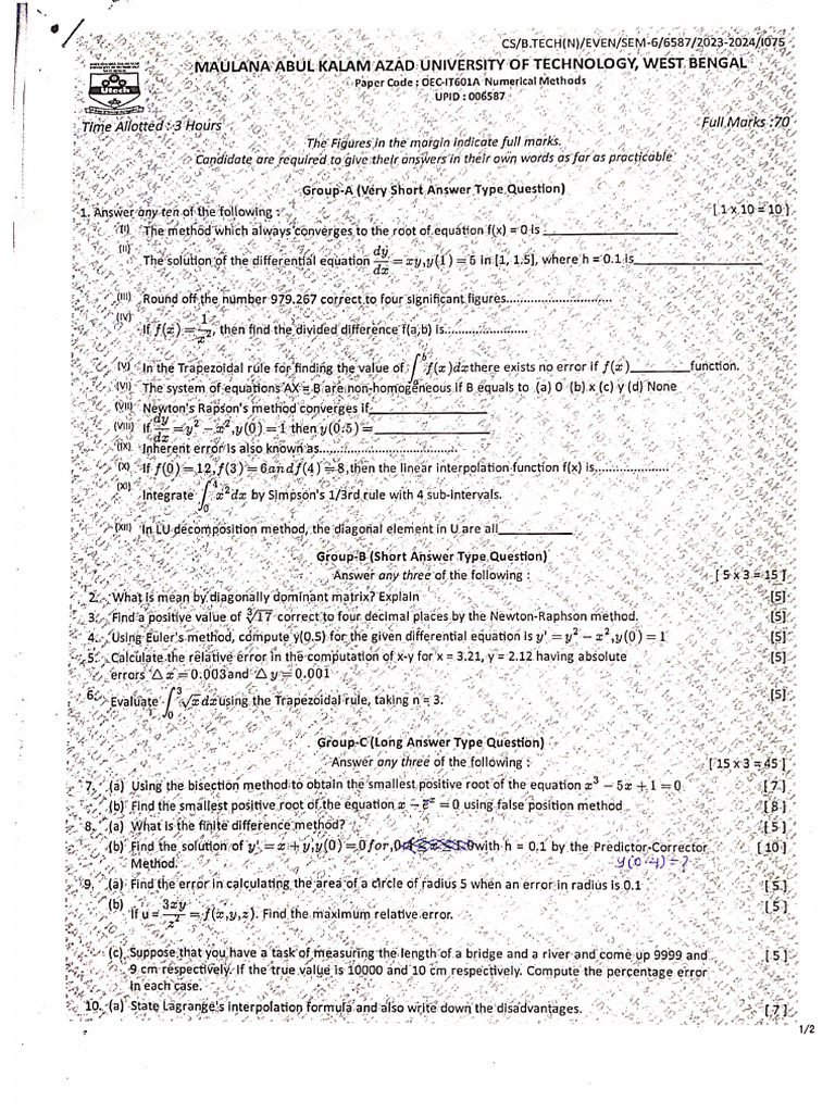 Numerical Methods | PDF