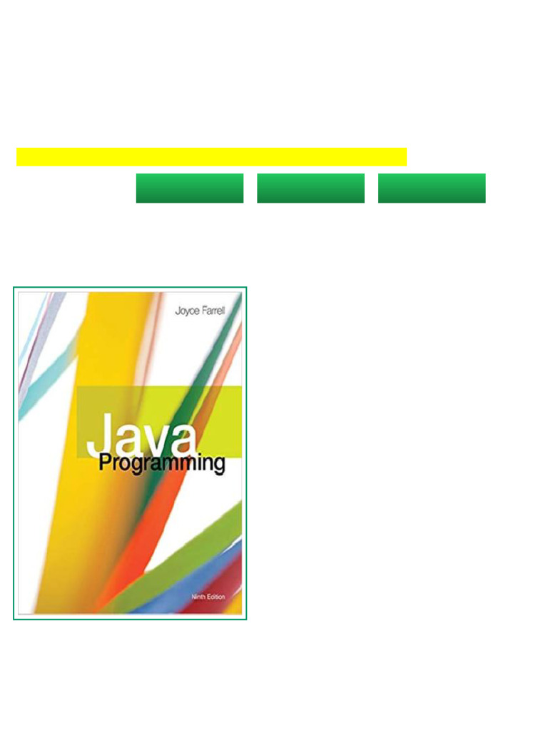 Test Bank for Java Programming, 9th Edition, Joyce Farrell, ISBN-10: ...