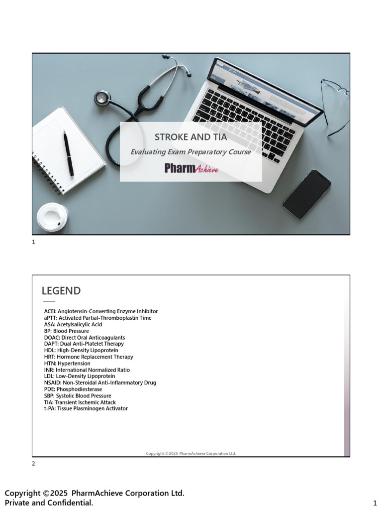 Stroke and TIA Exam Prep Guide | PDF | Stroke | Ischemia