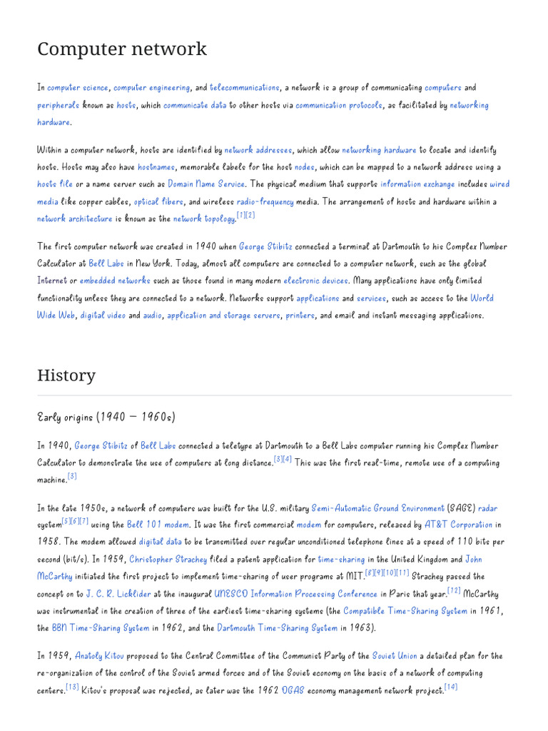 Computer Network - Wikipedia | PDF | Computer Network | Network Topology