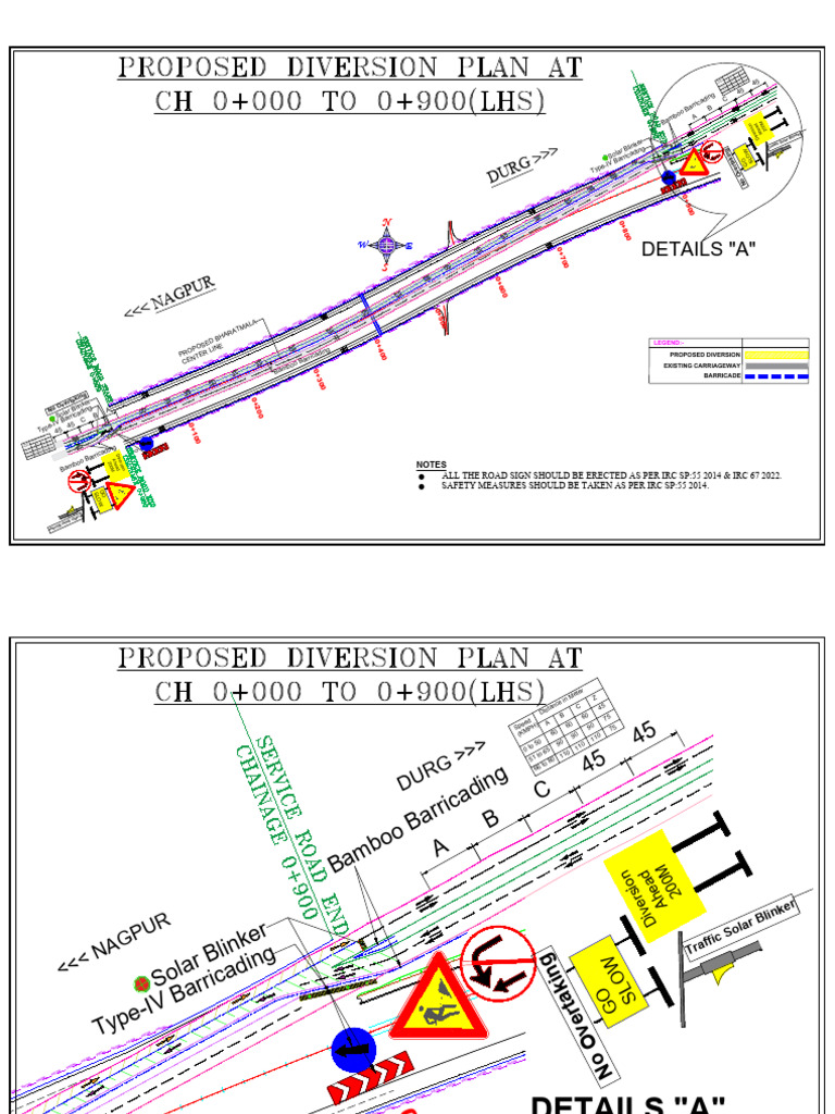 Raipur-Durg Typical Diversion Plan at Ch 0+000 to 0+900_R2 | PDF