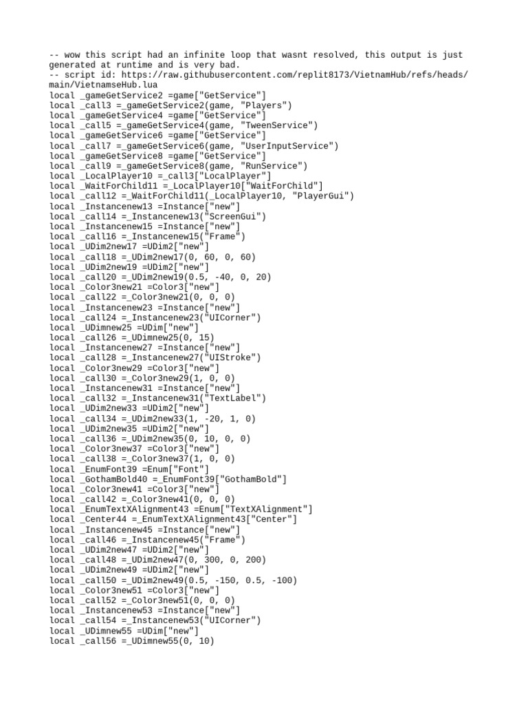 Error Output - Lua | PDF