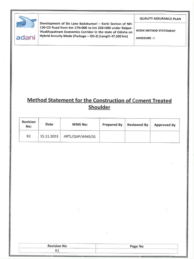 Method Statement CTS | PDF