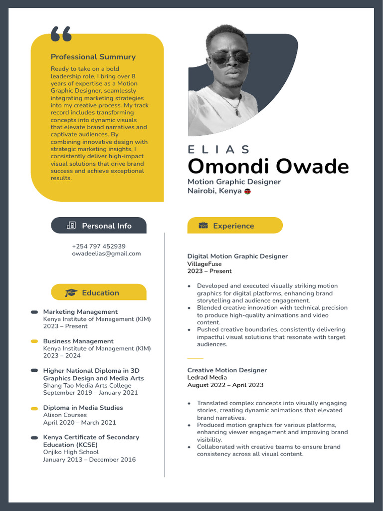 ELIAS OWADE RESUME 2024 | PDF | Brand | Design