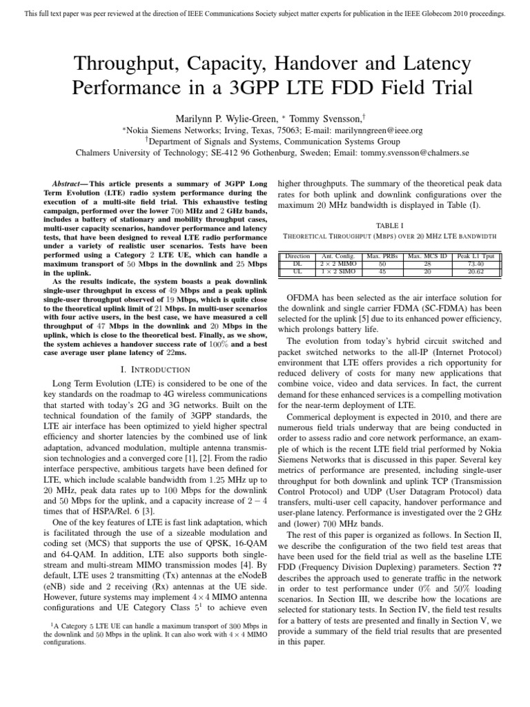 IEEE FDD Test Result | Lte (Telecommunication) | Mimo