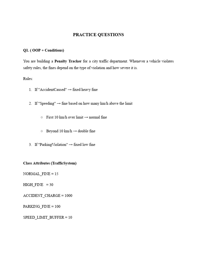 Practice Questions | PDF | Anonymous Function | Inheritance (Object Oriented Programming)