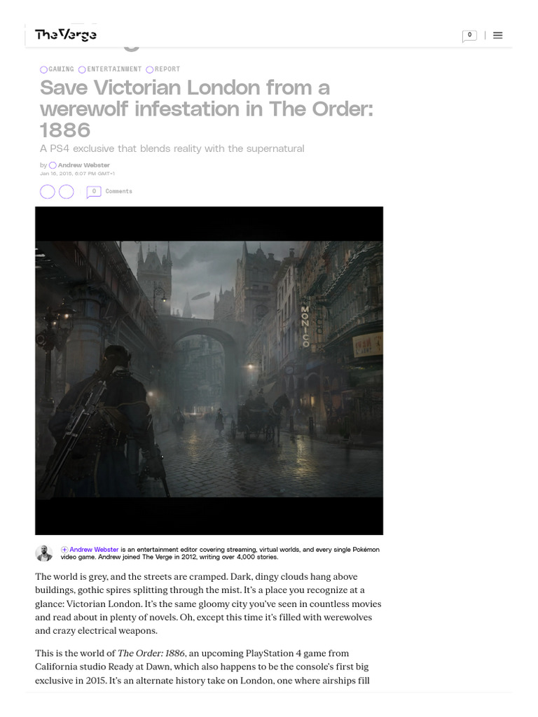 TheorderVictorianoSave Victorian London From a Werewolf Infestation in ...