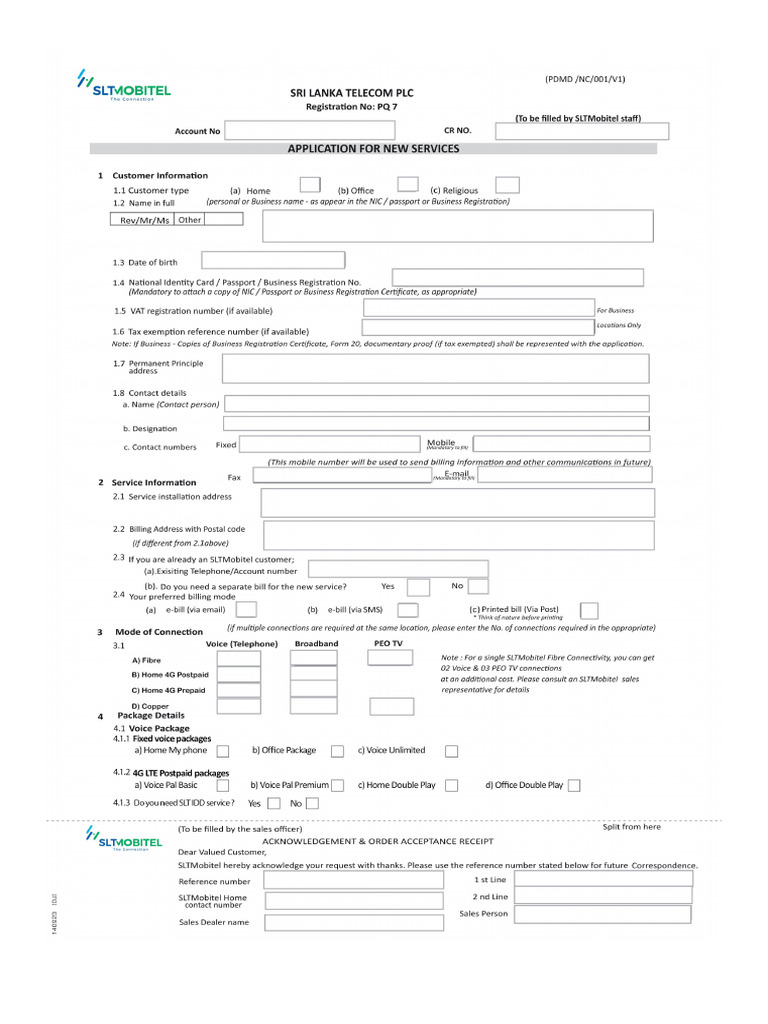 New Connection Application Form 2025 | PDF