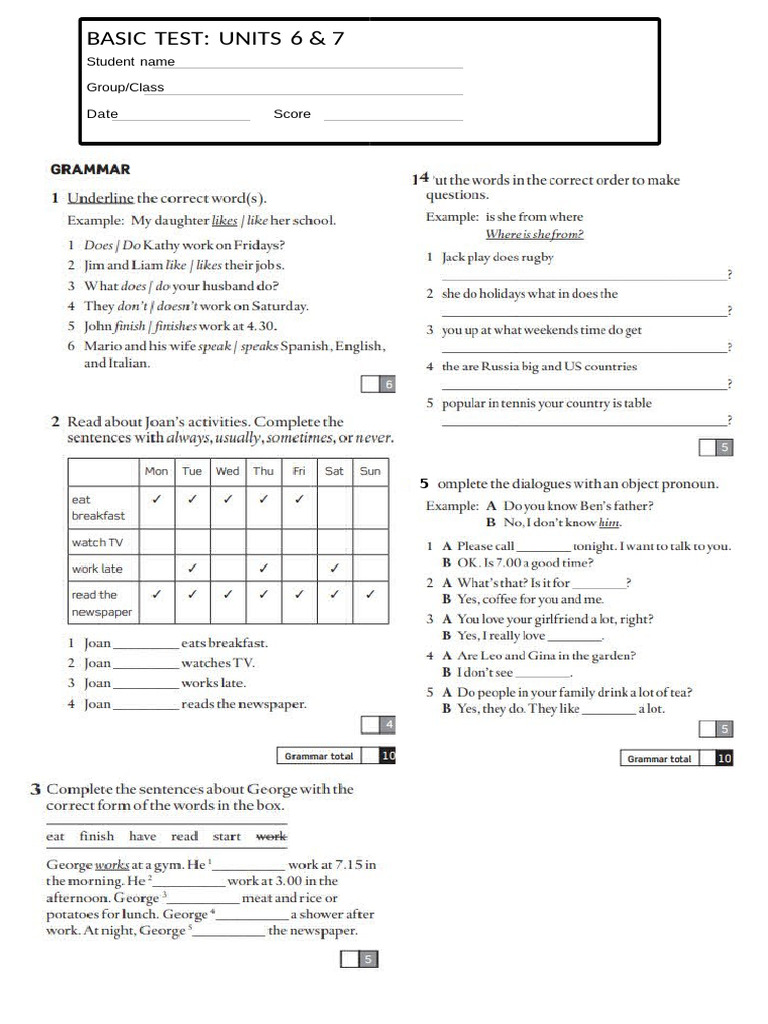 3rd Test Units 6 and 7 | PDF