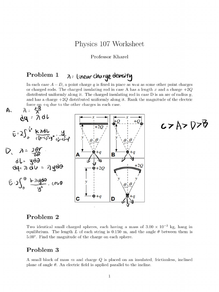 Worksheet Electromagnetism (2) 2 | PDF