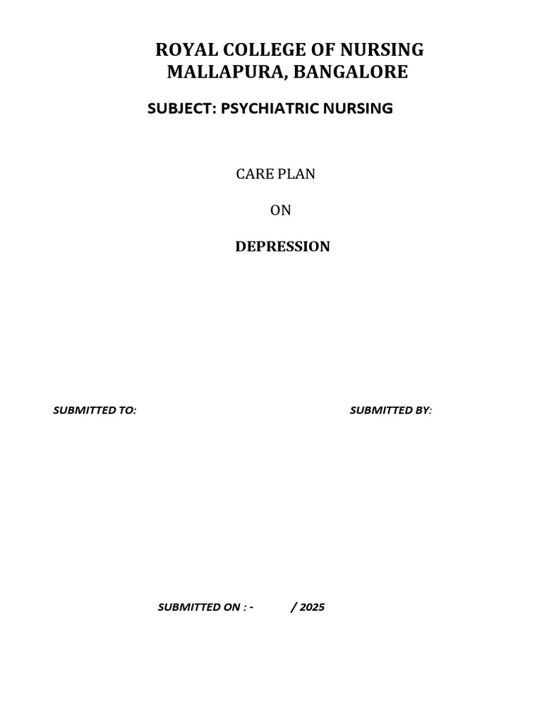 Depression Care Plan for 17-Year-Old Female | PDF | Psychiatry | Sleep
