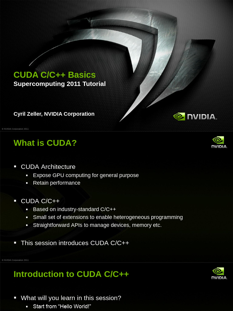CUDA C_C++ Basics - sc11-cuda-c-basics | PDF | Graphics Processing Unit ...