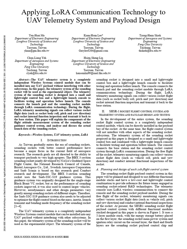LoRA-Based UAV Telemetry System Design | PDF | Inertial Navigation ...
