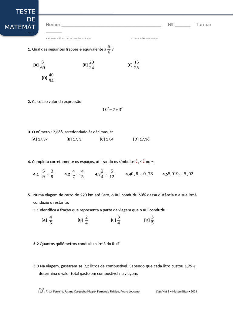 ClickMat 5 Teste2 2P | PDF