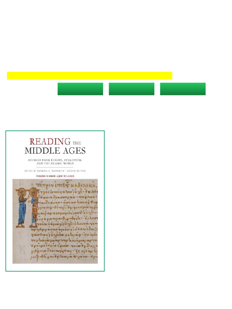 Reading The Middle Ages Volume I Sources From Europe Byzantium and The ...