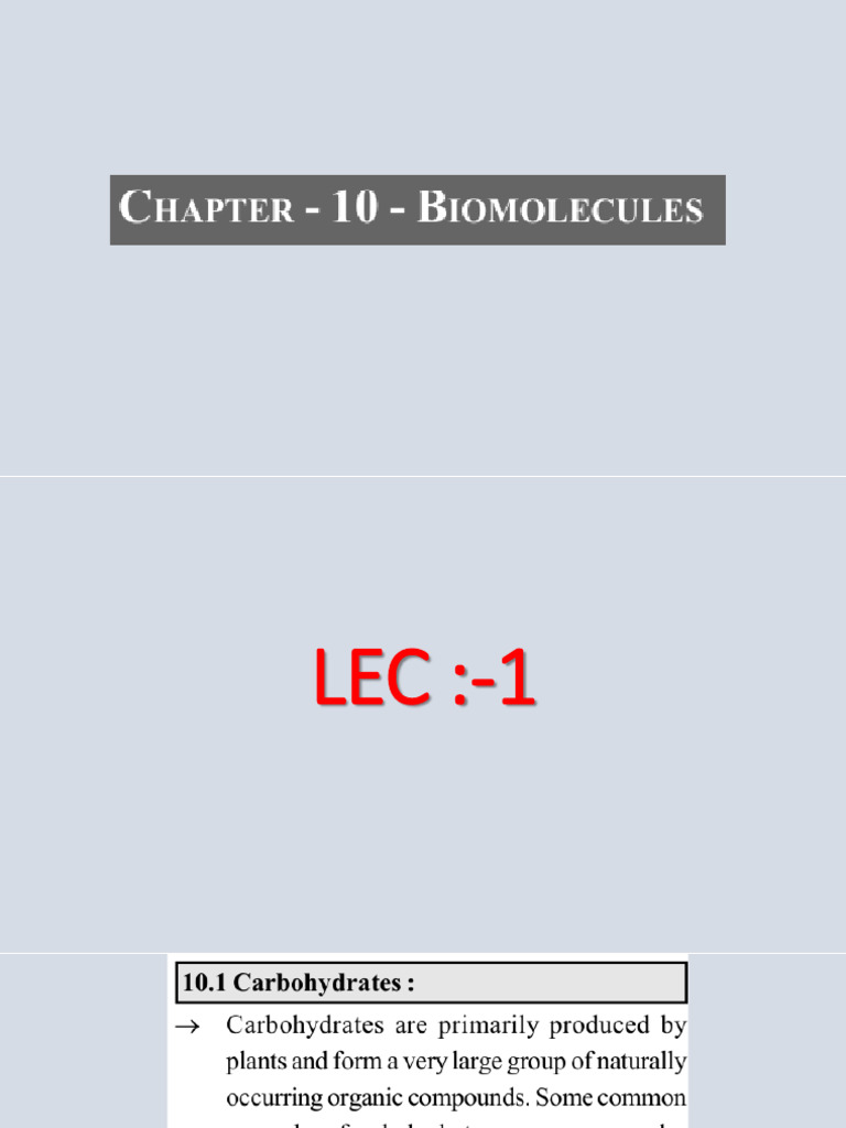 Biomolecules Lec PPT Eng | PDF