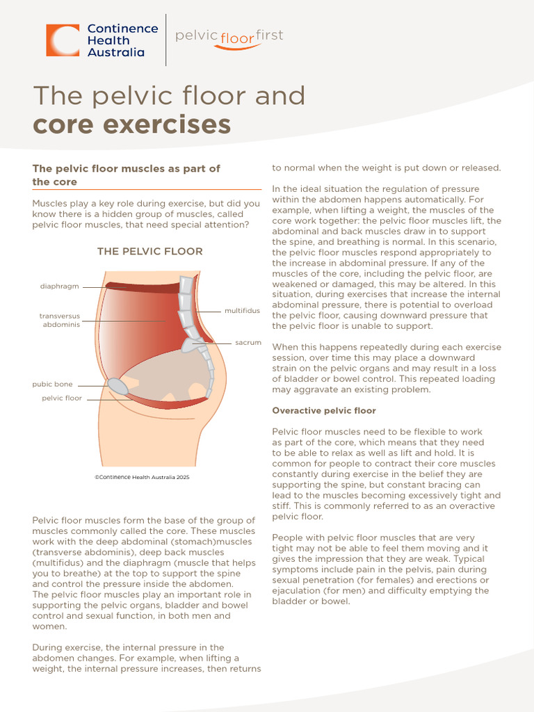 RESENG108 - Pelvic Floor and Core Exercises - August 2025 - F | PDF ...